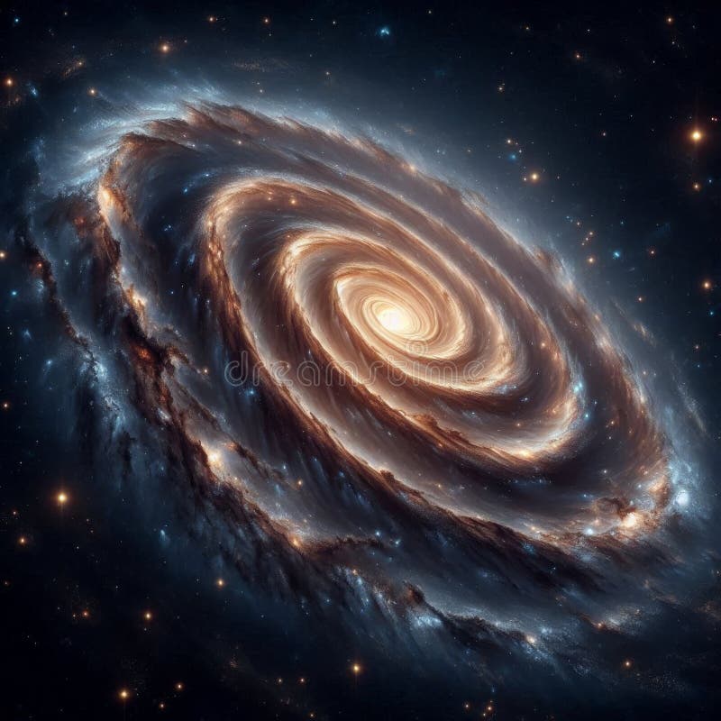 Spiral Galaxy Disk Floating in Outer Space, Showcasing Its Intricate ...