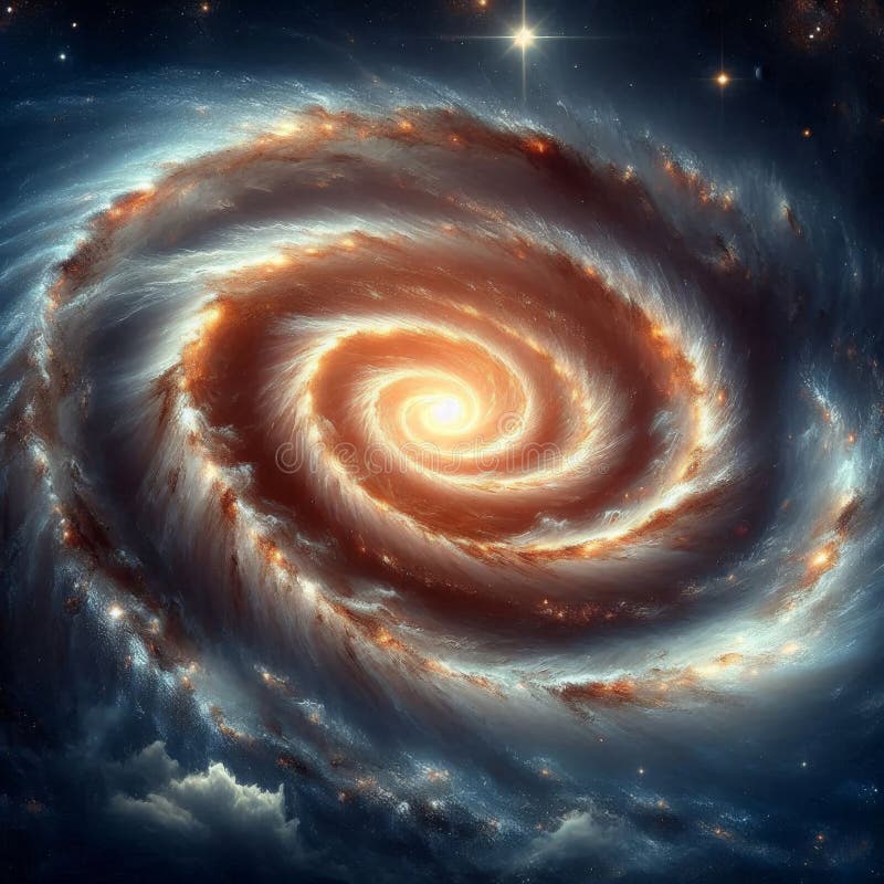 Spiral Galaxy Disk Floating in Outer Space, Showcasing Its Intricate ...