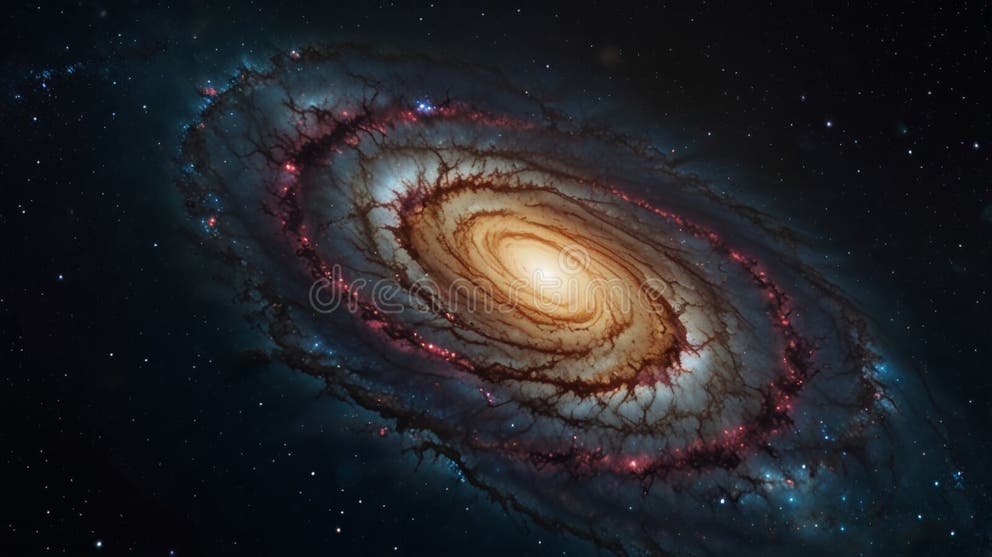 Spiral Galaxy Disk Floating in Outer Space, Showcasing Its Intricate ...