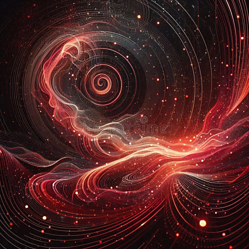 Spiral Galaxy Red White Light Streaks Vibrant Abstract Cosmic Backdrop ...