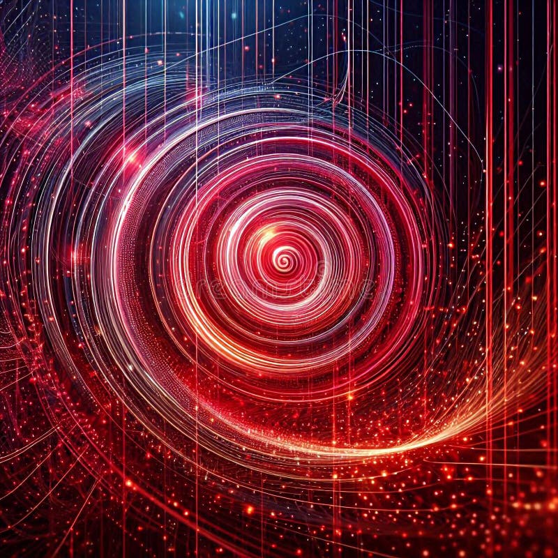 Spiral Galaxy Red White Light Streaks Vibrant Abstract Cosmic Backdrop ...