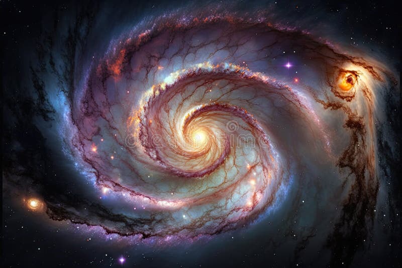 Spiral Galaxy in Space. Ai Generative Stock Illustration - Illustration ...