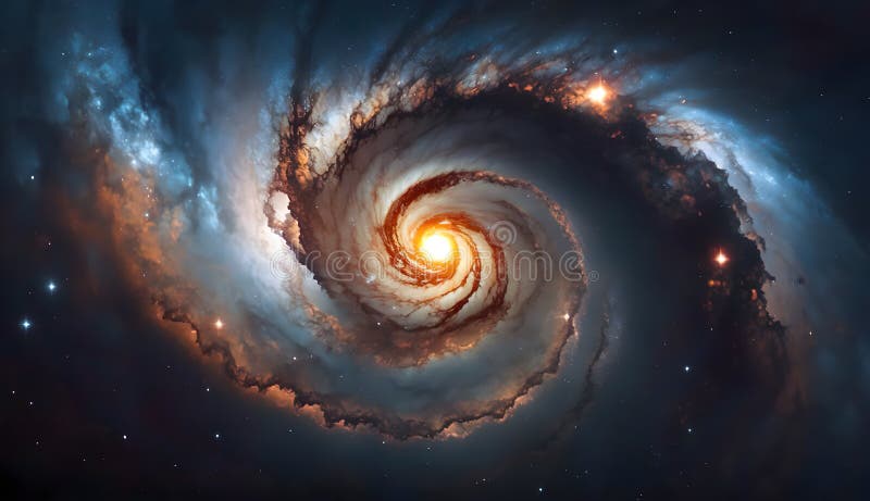A Spiral Galaxy with a Stunning Space Background Created with ...