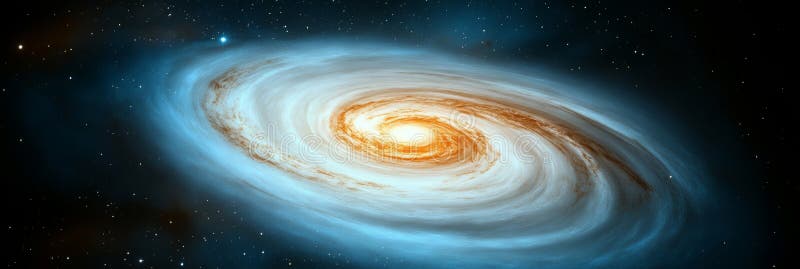 Spiral Galaxy Swirling in Deep Space with Bright Central Core Stock ...