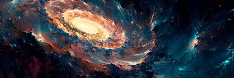 Spiral Galaxy with Swirling Nebula, Showcasing the Beauty of Deep Space ...