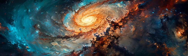 Spiral Galaxy with Swirling Nebula, Showcasing the Beauty of Deep Space ...
