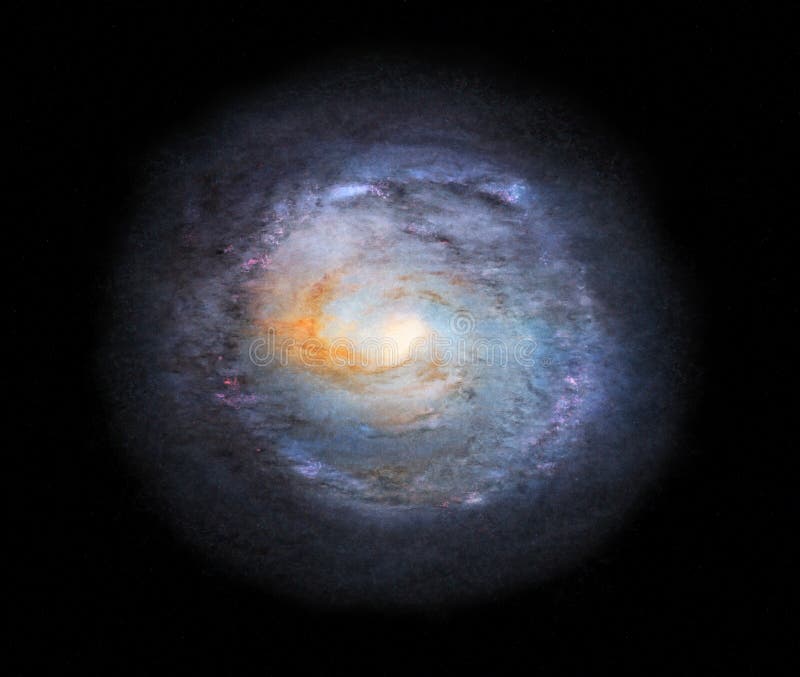 Spiral galaxy top view stock illustration. Illustration of colorful ...