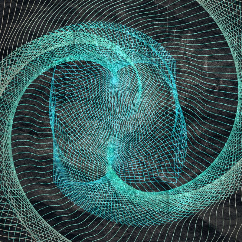 Spiral Geometric Pattern Ornament Of Lines And Curls Linear Abstract