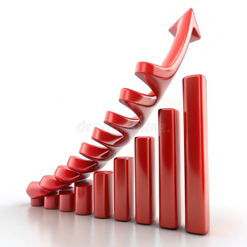 Spiral Growing Red Graph Symbol Isolated Stock Illustration ...