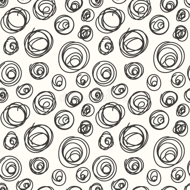 Spiral Hand Drawing Simple Seamless Pattern Stock Vector - Illustration ...