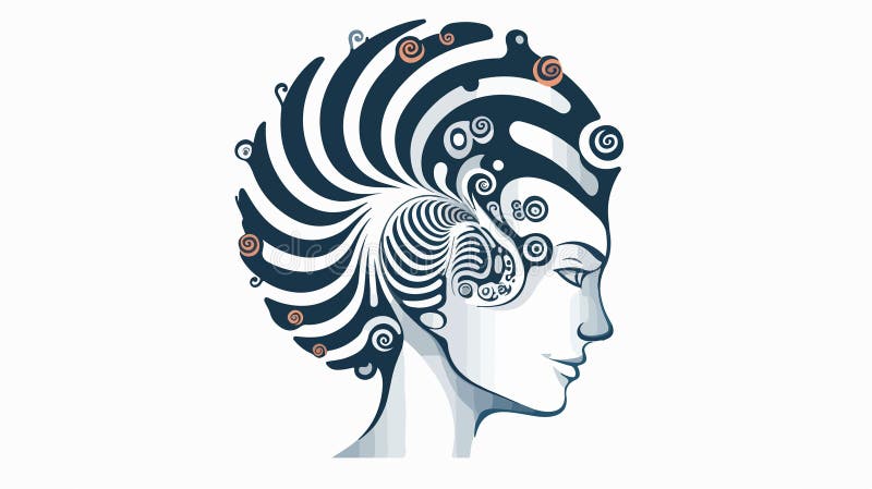 Spiral Human Head with Consciousness Intellect Vector Illustration ...