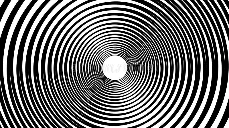 Spiral Hypnotic Animation. Black and White Looping Stock Footage ...