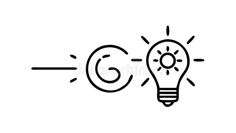 Spiral Idea Lightbulb Icon for Complexity Continuous Growth, Vector ...