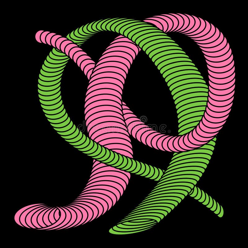 The Spiral. the Interweaving of Two Elements Stock Vector ...