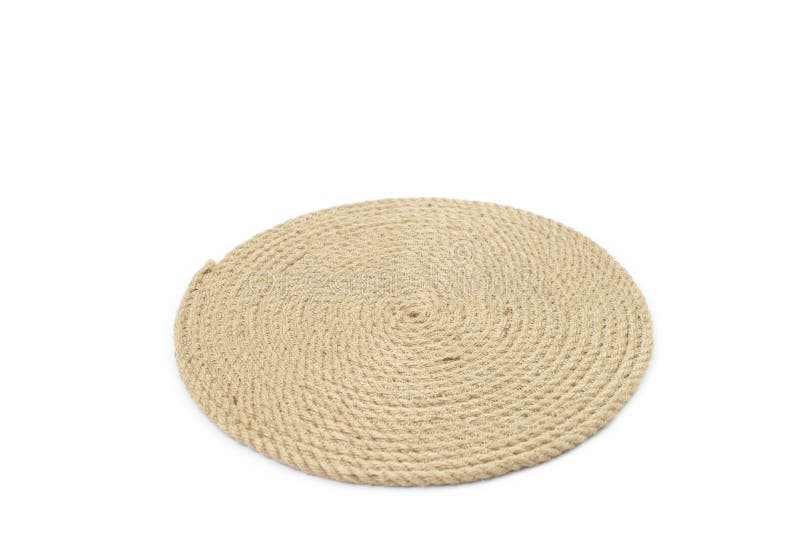 Spiral Jute Rope Place Mat, Side View Isolated on White Stock Image ...
