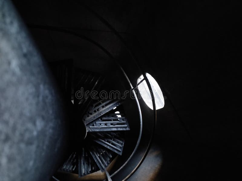 Spiral Ladder of Cargo Hatch Stock Image - Image of monochrome, text ...