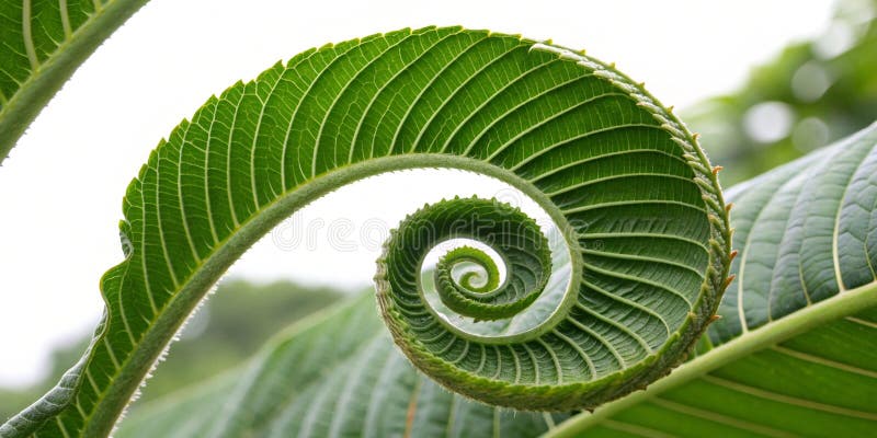 Spiral Leaf. Leaf Close-up in Spiral Shape Stock Illustration ...