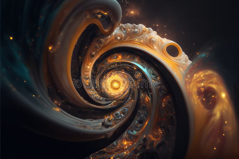 A Spiral of Light and a Black Background with a Yellow Center and a ...