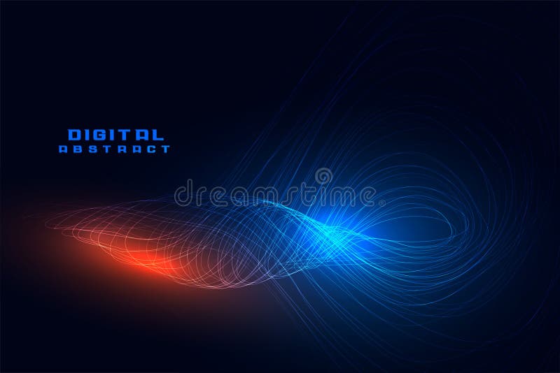 Spiral Line Wave Motion Digital Technology Background Stock Vector ...