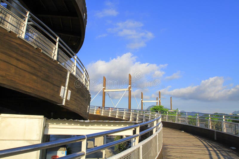A Spiral Lookout Tower of Tai Po Waterfront Park Stock Image - Image of ...