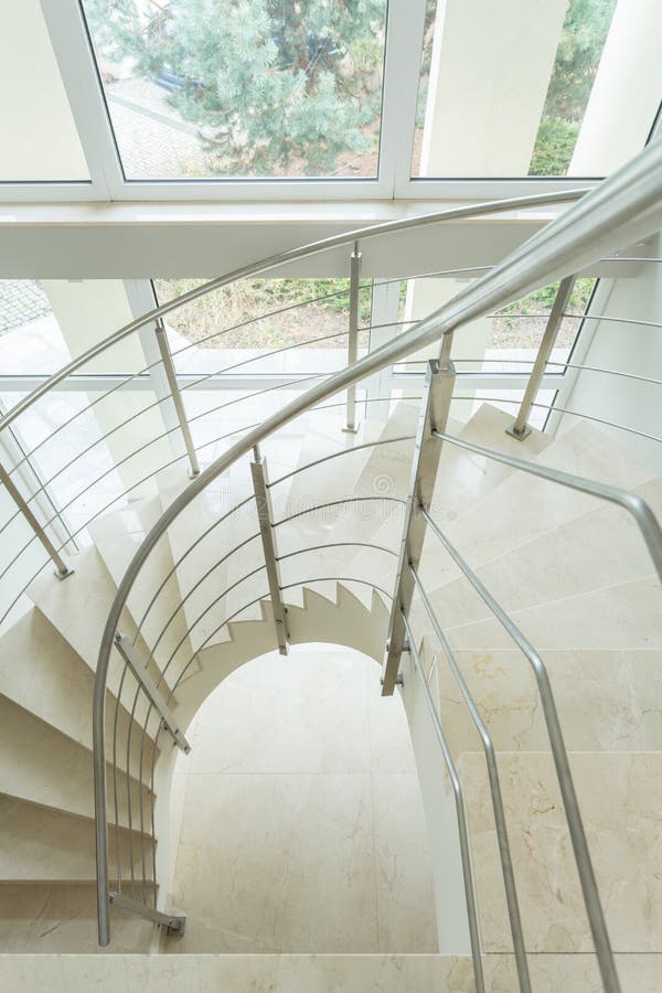 Marble Stairs Inside Expensive House Stock Photo - Image of bright ...