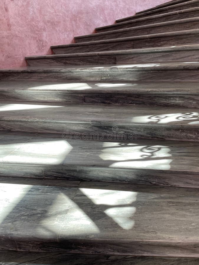 Spiral Marble Stairs with Interesting Shadows Stock Photo - Image of ...