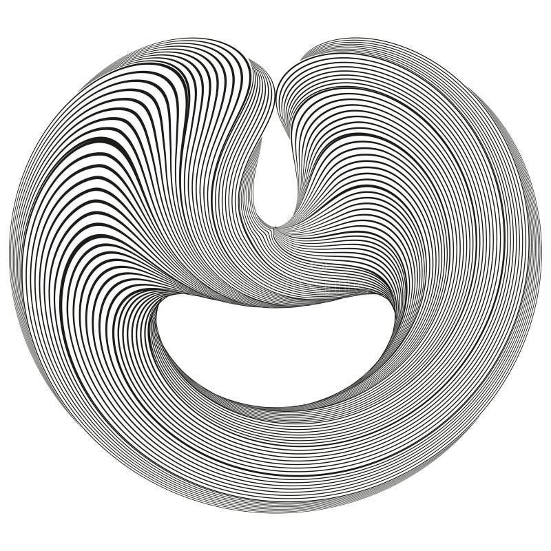 Spiral Mask Design. Curved Vector Pattern. Abstract Facial Form ...
