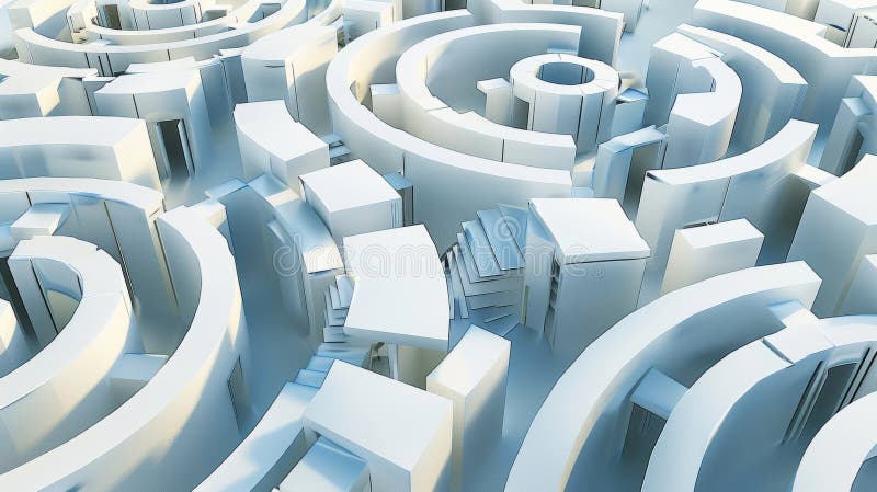 A Spiral Maze Pattern Formed from Dizzying Geometric Shapes Stock Photo ...