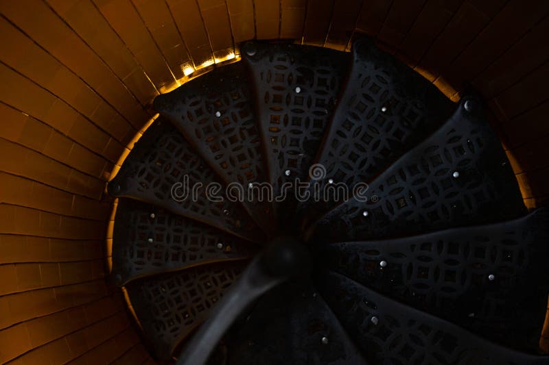 Spiral metal stairs stock image. Image of climb, interior - 344129827