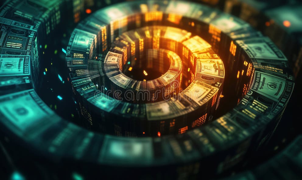 Spiral of Money: Abstract Visualization of Currency Flow and Wealth ...