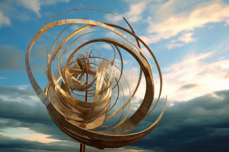 Spiral Motion of a Kinetic Sculpture Against Sky Stock Photo - Image of ...