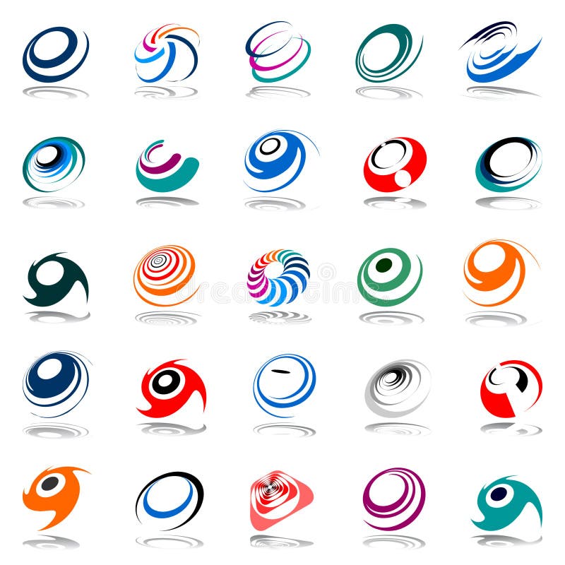 Spiral Movement and Rotation. 49 Design Elements. Stock Vector ...