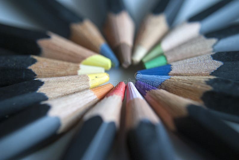 Spiral of Multi Coloured Pencils Stock Photo - Image of pencil, macro ...