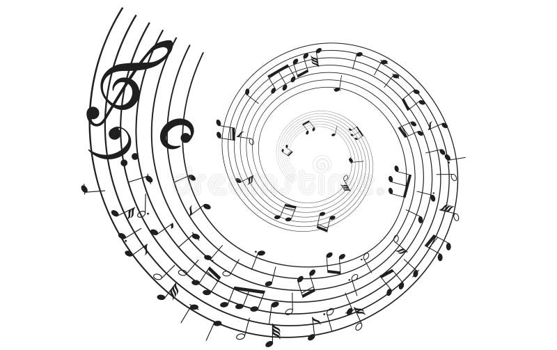 Spiral Musical Notes in Artistic Composition Stock Vector ...