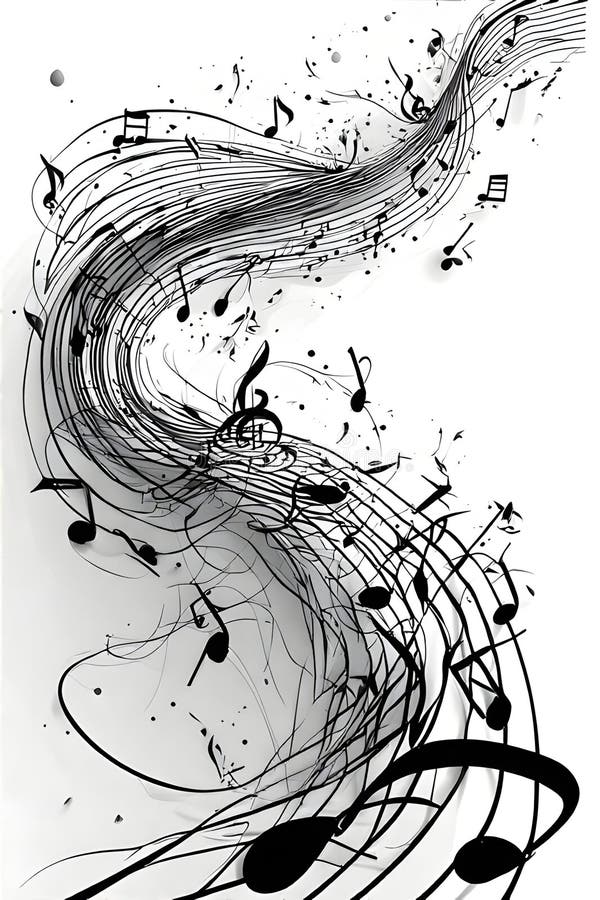Spiral Musical Notes on White Background Stock Illustration ...