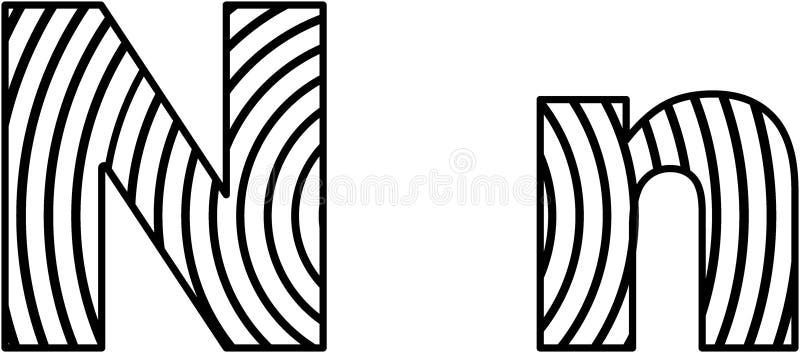 Font Letter N Uppercase Italic Typographic Spiral Effect Stock Vector ...