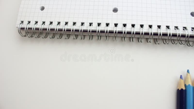 Spiral Notebook with Colored Crayons Stock Video - Video of colored ...