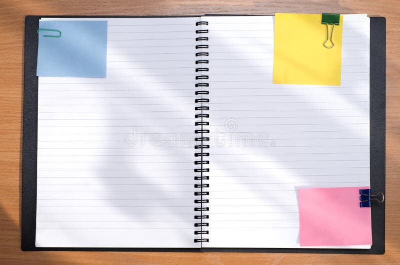 Spiral Notebook and Empty Notes Stock Image - Image of frame, advice ...