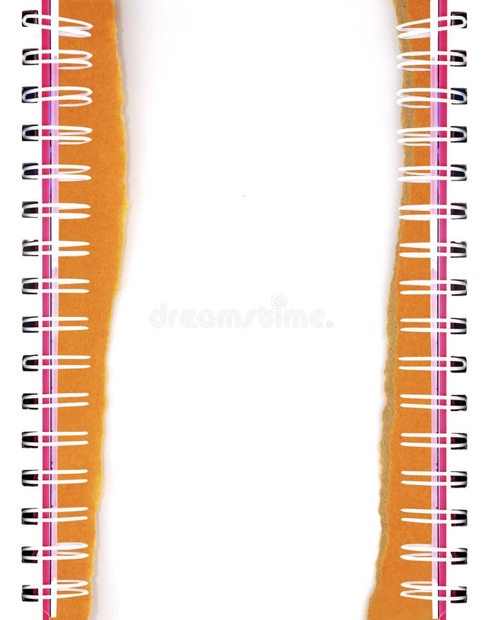 Spiral Notebook Frame on a White Background Stock Photo - Image of ...