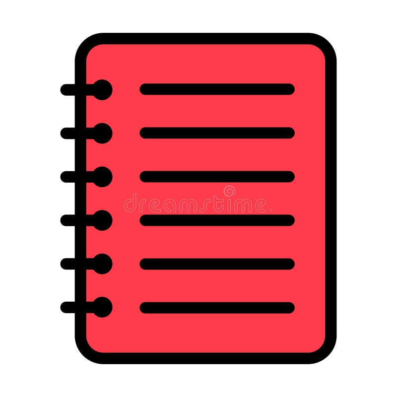 Spiral Notebook Icon, Paper Blank Page Symbol, Note Web Flat Vector ...