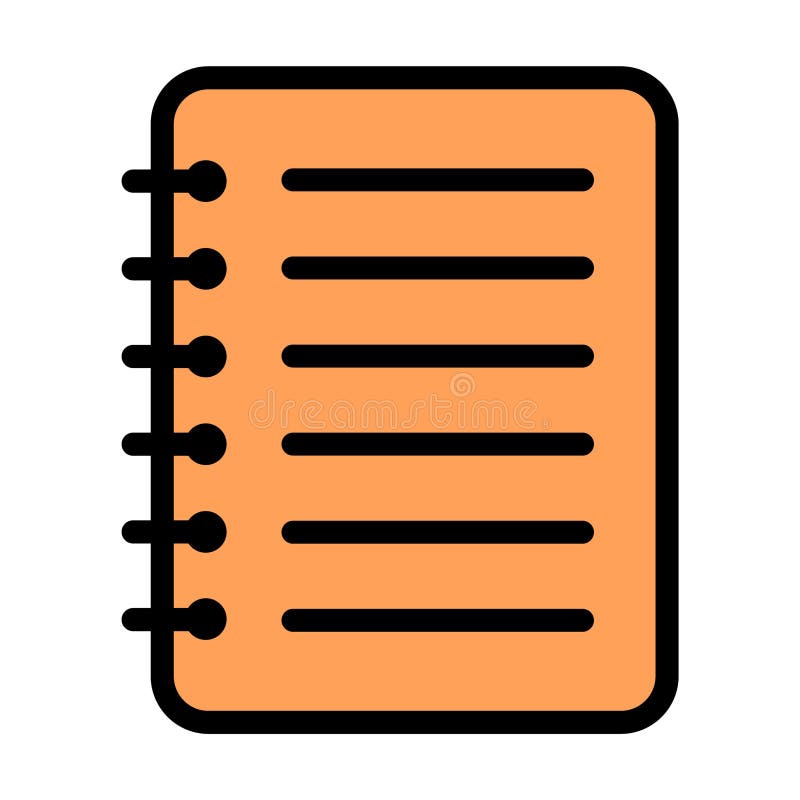 Spiral Notebook Icon, Paper Blank Page Symbol, Note Web Flat Vector ...