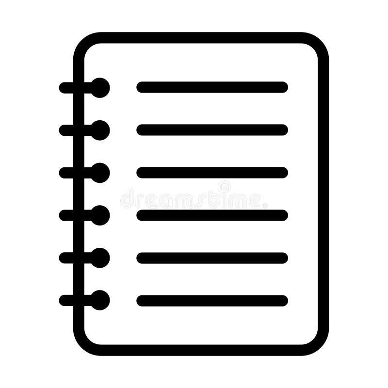 Spiral Notebook Icon, Paper Blank Page Symbol, Note Web Flat Vector ...