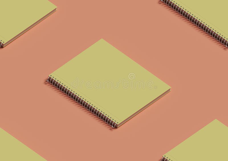 Spiral Notebook Isometric Seamless Pattern. 3d Illustration Stock ...