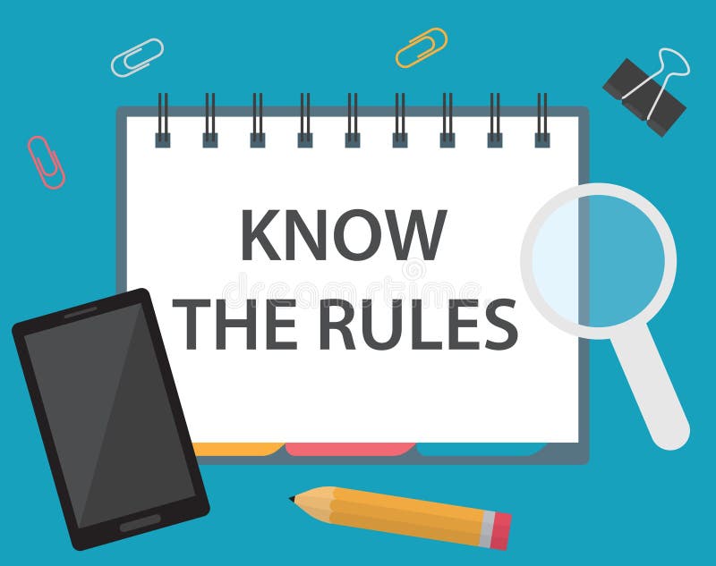 Spiral Notebook with Know the Rules Text Stock Vector - Illustration of ...