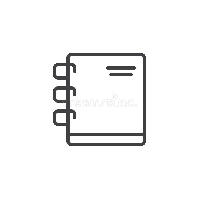 Spiral Notebook Outline Icon Stock Vector - Illustration of simple ...