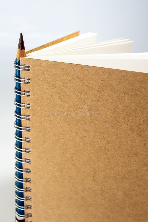 The Spiral Notebook with Pencil Stock Photo - Image of page, spiral ...