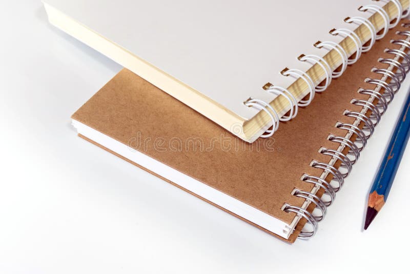 The Spiral Notebook with Pencil Stock Image - Image of education ...
