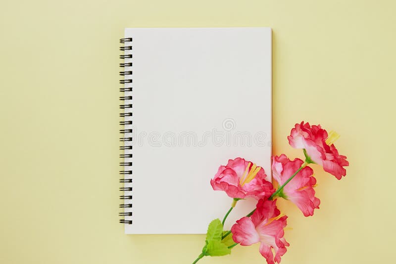 Spiral Notebook or Spring Notebook and Office Plants at Bottom on ...