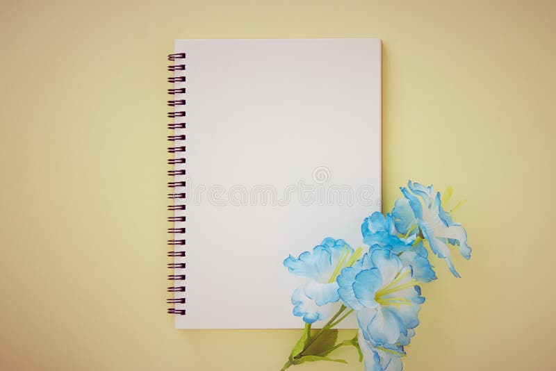 Spiral Notebook or Spring Notebook and Office Plants at Bottom on ...