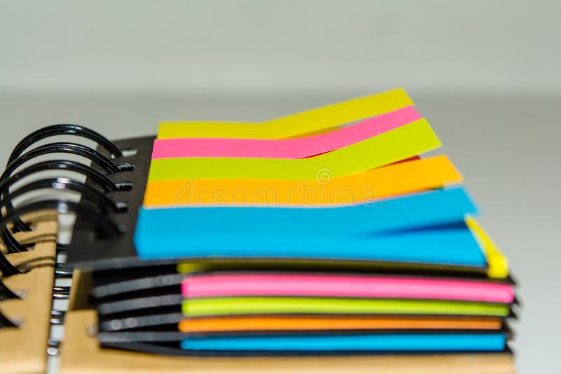 Spiral Notebook Of Sticky Notes On Isolate White Background Stock Image Image Of Pink Flat